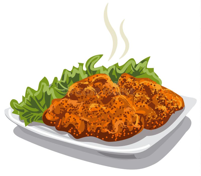 Schnitzel Stock Illustrationer, Vektorer, & Clipart – (749 Stock ...