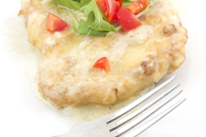 Schnitzel met Romige Saus stock afbeelding. Image of italiaans - 43527095