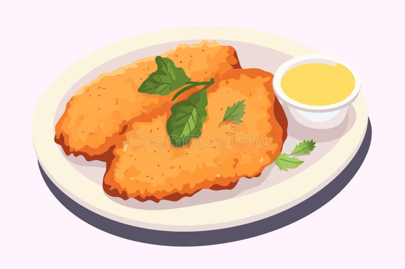 Schnitzel Vector Flat Minimalistic Isolated Illustration Stock Vector ...