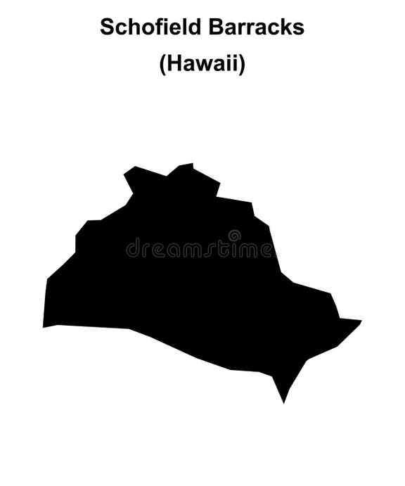Schofield Barracks Outline Map Stock Vector - Illustration of vector ...