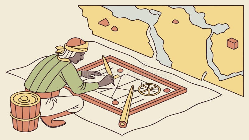 Scholar Drawing Old World Map, Vector Design Generative AI Stock Vector ...