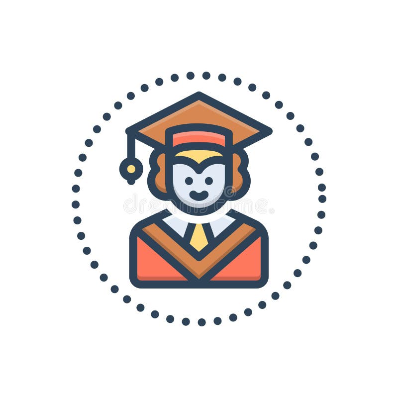 Color Illustration Icon for Scholar, Diploma and Degree Stock ...