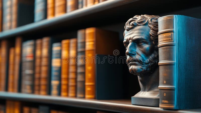 Scholarly Bookends and Library Books Knowledge Wisdom Learning History ...