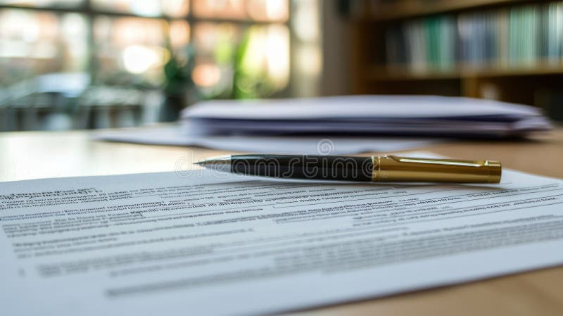 A Scholarship Application Form on a Desk with a Pen and Academic Stock ...