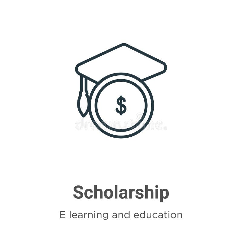 Scholarship Vector Icon on White Background. Flat Vector Scholarship ...