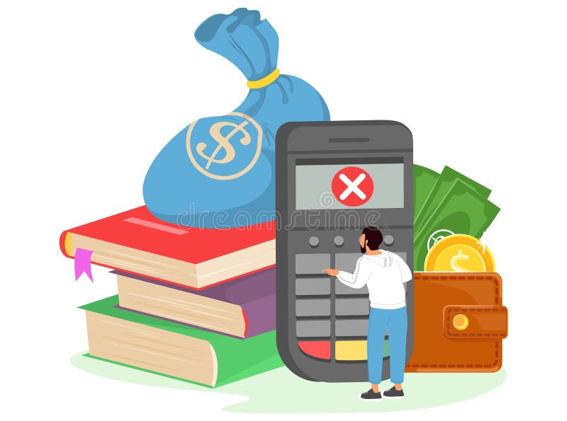 Scholarship Program Cost Calculation Cartoon Vector Illustration Stock ...
