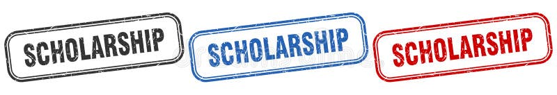 Scholarship Square Isolated Sign Set. Scholarship Stamp Stock Vector ...