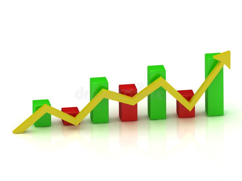 Schommelingen In De Groei En Vermindering Van De Pijl Stock Illustratie ...