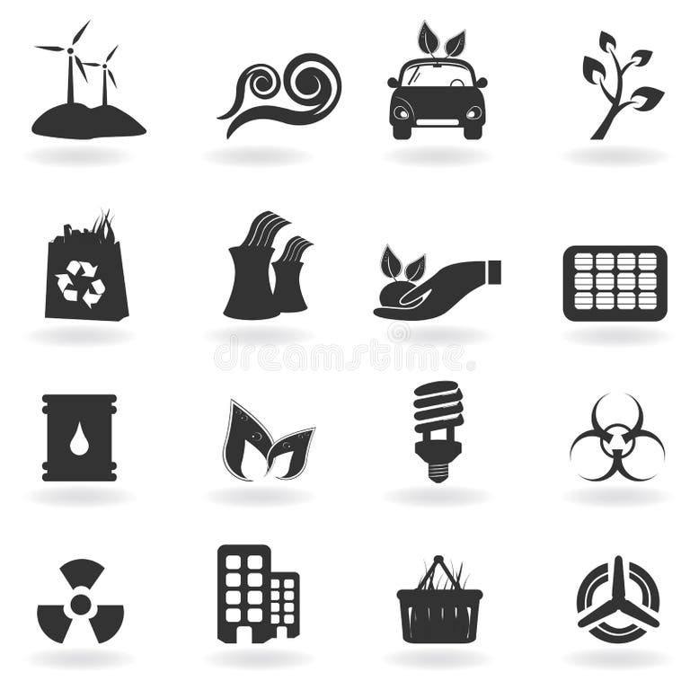 Schone milieusymbolen vector illustratie. Illustration of milieu - 18667579