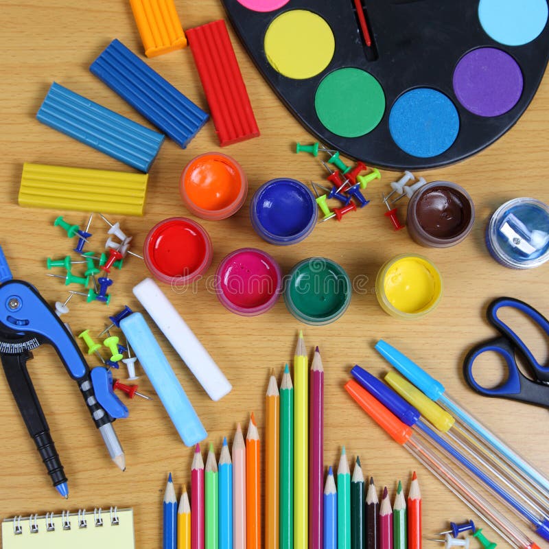 School accessories stock image. Image of closeup, painters - 26489747