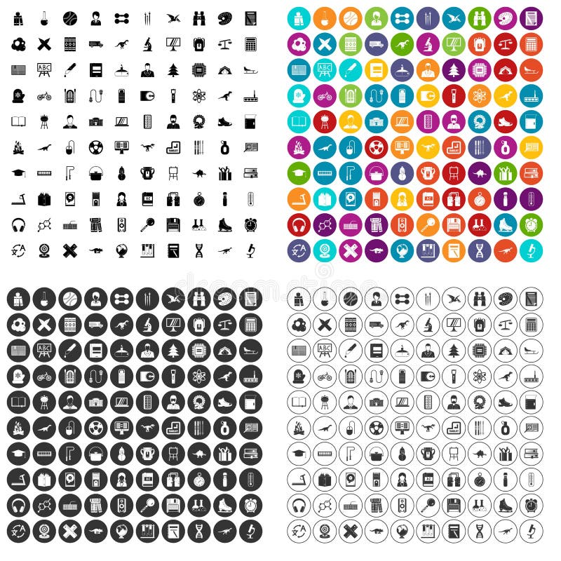 100 School Activities Icons Set Vector Variant Stock Vector ...