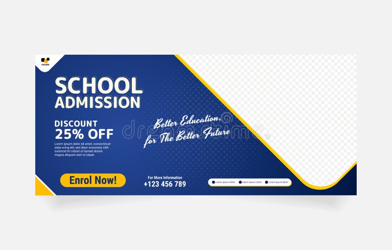 School Admission Enroll Now Template Banner Design Stock Illustration ...