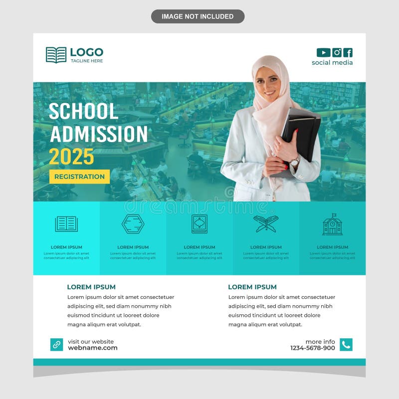 School Admission Pamphlet, New Student Registration Flyer Stock Vector ...