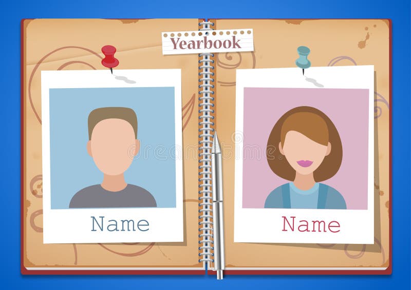 School Yearbook Open Stock Illustrations – 17 School Yearbook Open ...