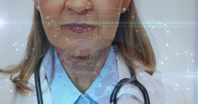 In School, Animation of Doctor with Stethoscope and Data Visualization ...