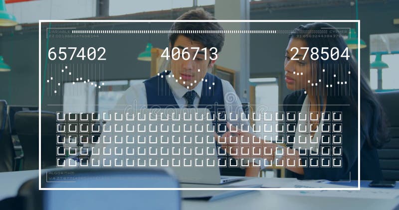 In School, Animation Overlaying Digital Numbers and Graphs ...