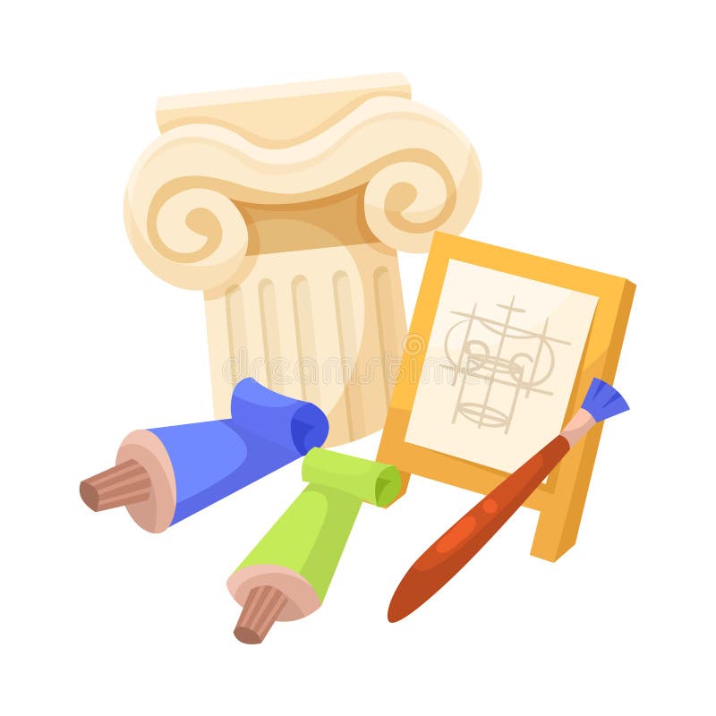 School Art Subject Composition with Education Object Vector Illustration Stock Vector ...