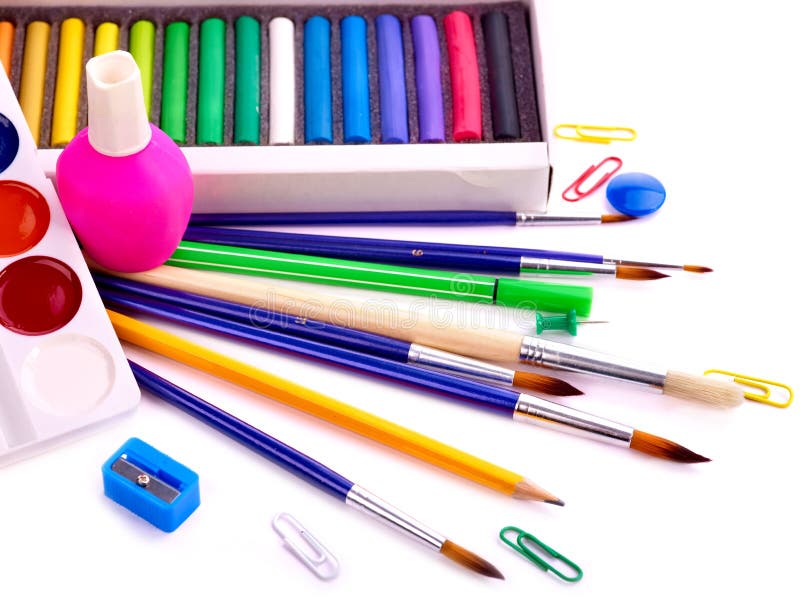 School art supplies stock image. Image of instrument - 20752683
