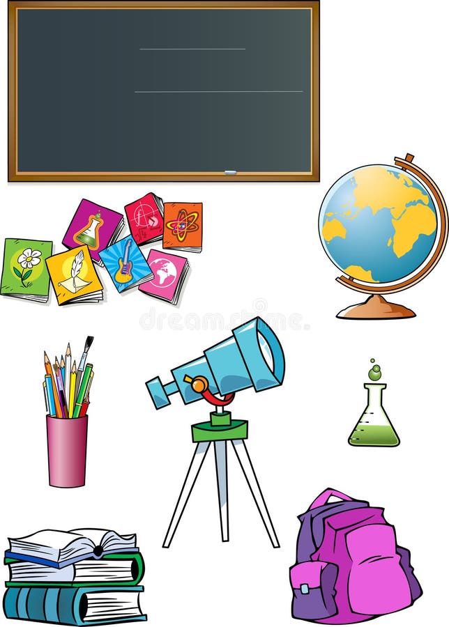 School attributes stock illustration. Illustration of objects - 53594887