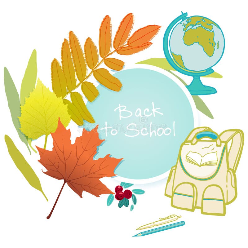 School autumn background stock vector. Illustration of backpack - 40126939