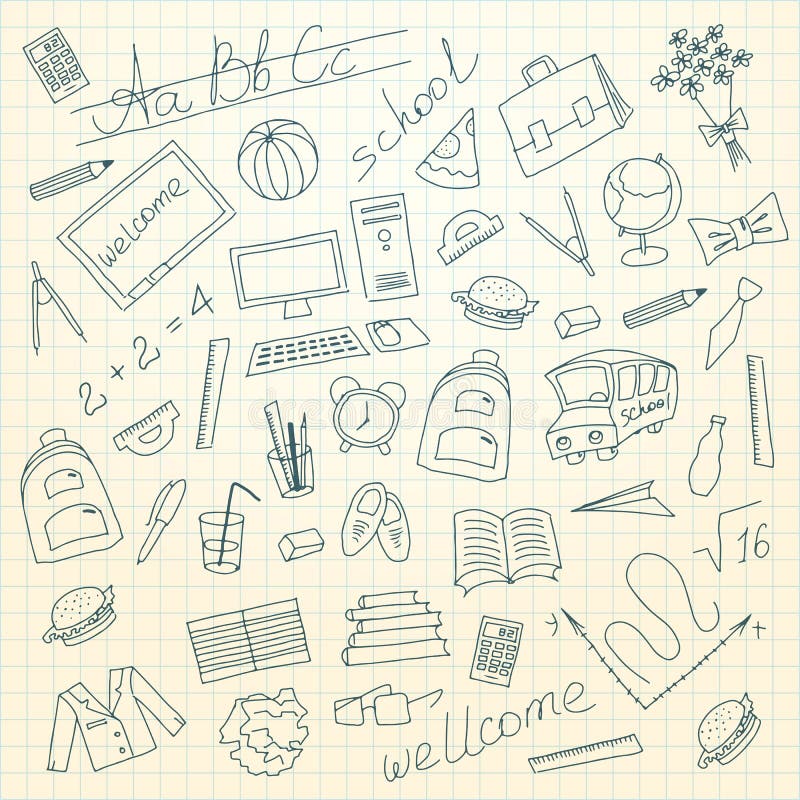 Hand drawn Mathematics set stock vector. Illustration of line - 49433711