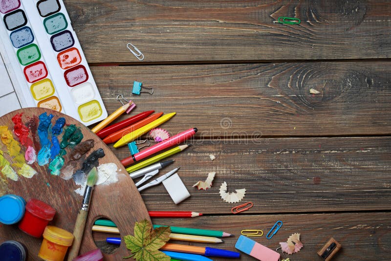Objects for Children`s Creativity Stock Image - Image of class, books ...