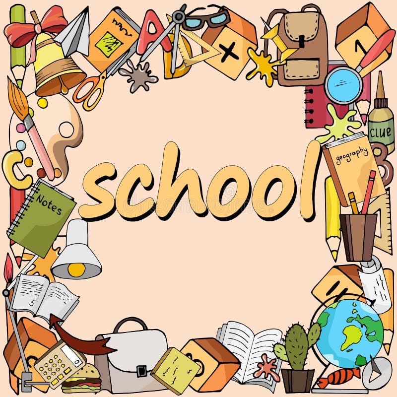 661 School, Illustration for Different Design Stock Illustration ...