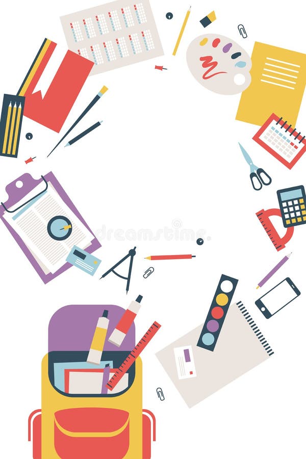 School Backgrounds. Flat Vector Illustration. Back To School. Elements ...