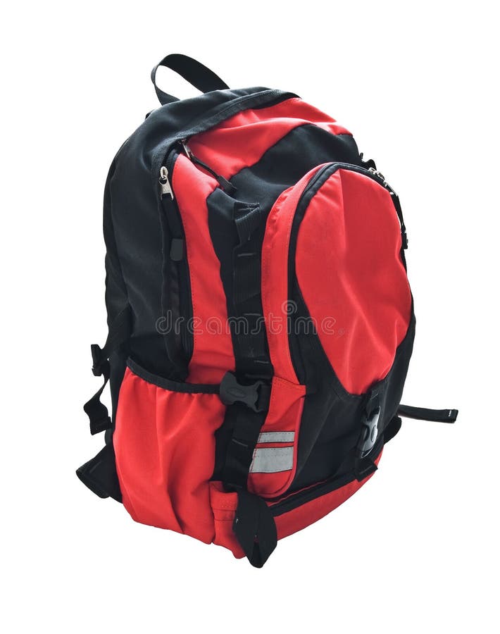Red School Back Pack stock photo. Image of education, book - 6490308
