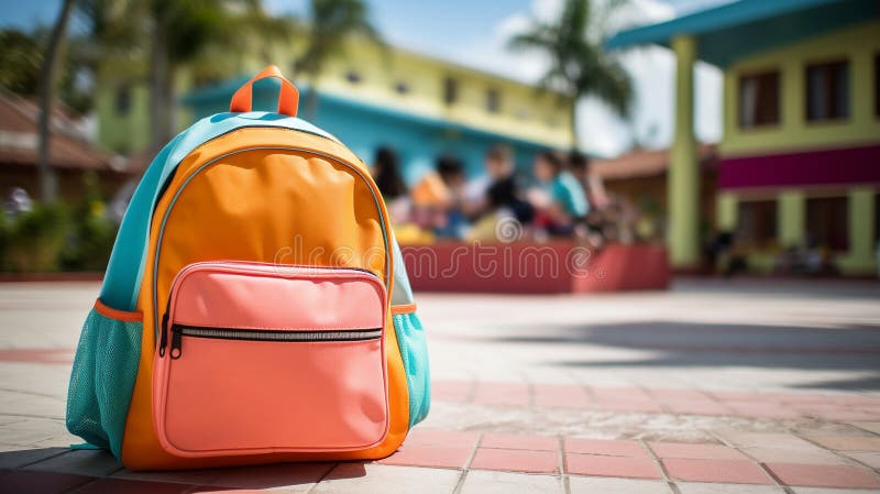 School Backpack Assembled for the Beginning of the School Year Stock ...