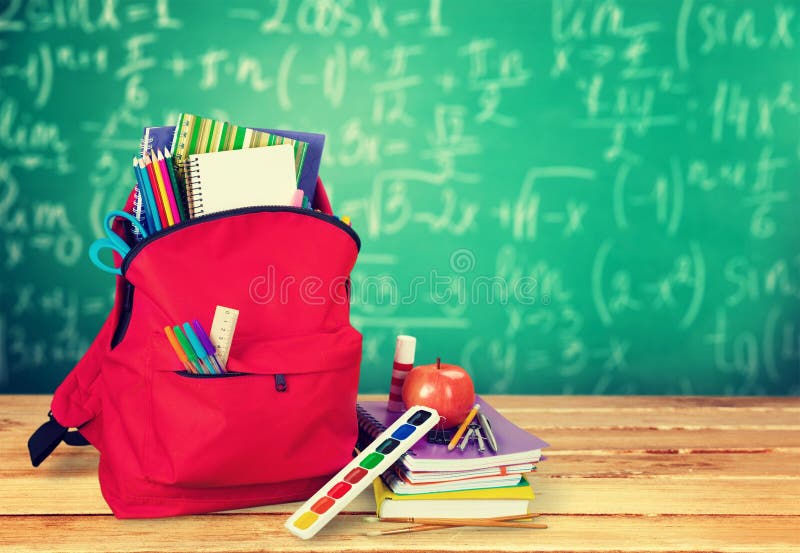 School backpack stock image. Image of still, back, open - 59852307
