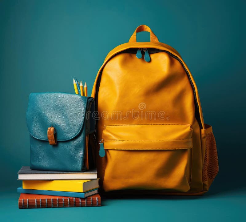 School Backpack with Books and Notebooks Stock Illustration ...