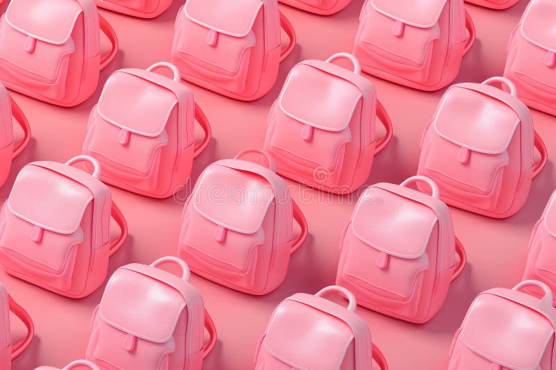 School Backpack, Briefcase, Satchel, Seamless Pattern. Lots of School ...