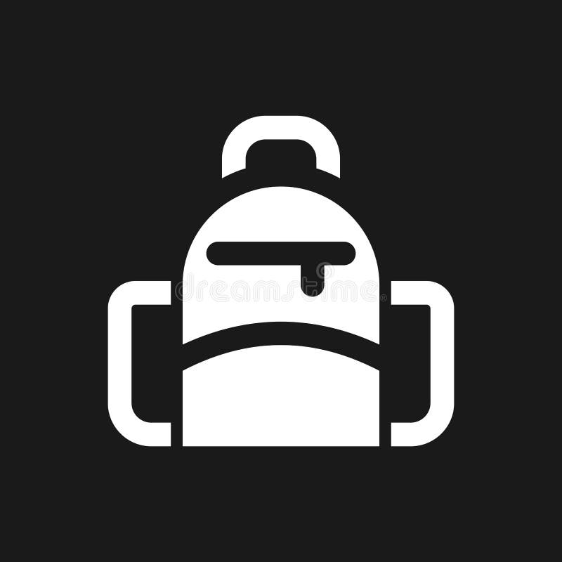 School Backpack Dark Mode Glyph Ui Icon Stock Illustration ...