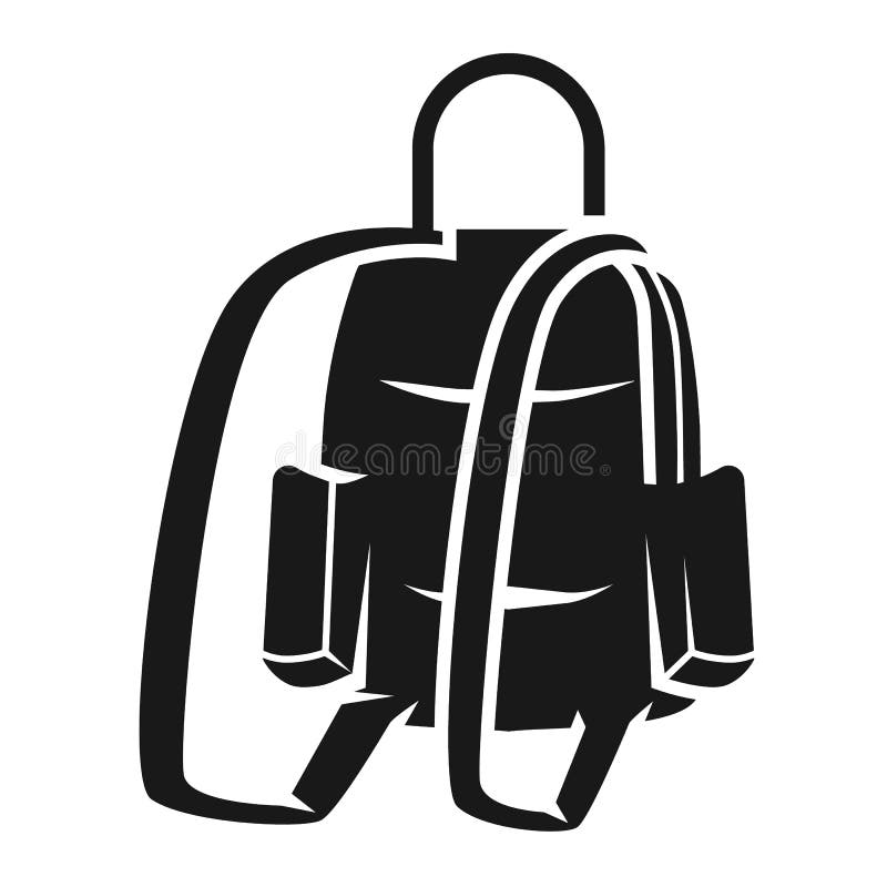 School Backpack Icon, Simple Style Stock Vector - Illustration of ...