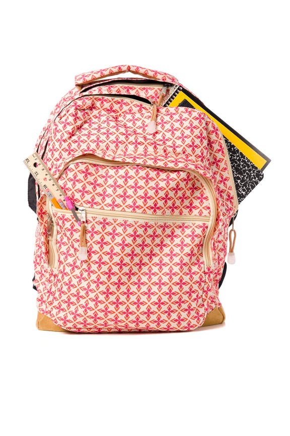 School Backpack Overflowing with Supplies Stock Photo - Image of pens ...
