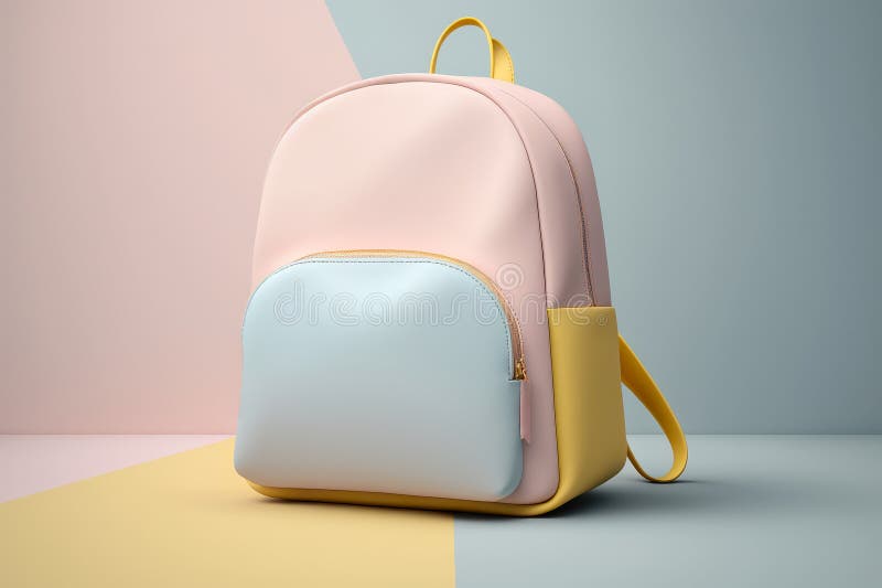 School Backpack on Pastel Colors Background Made with Generative AI ...