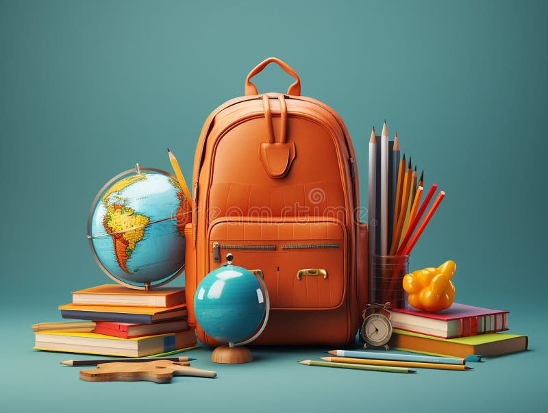 School Backpack Ready. School Concept Stock Illustration - Illustration ...