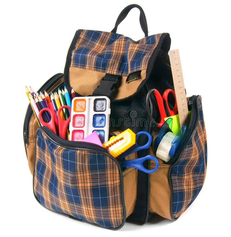 School Backpack and School Tools. Stock Image - Image of college, life ...