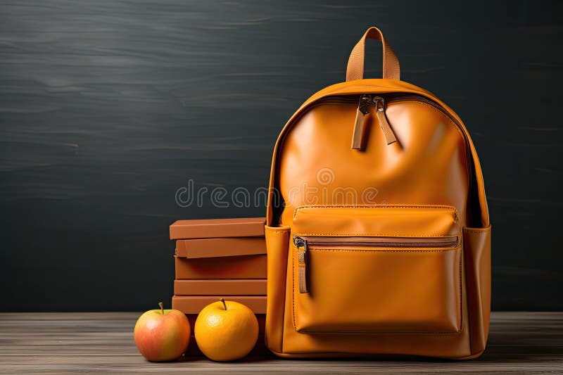 School Backpack on Table in Room Stock Illustration - Illustration of ...