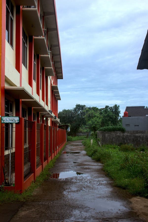 School backyard after rain stock photo. Image of city - 219084048
