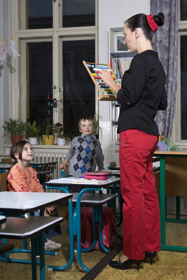 At school with bad teacher stock image. Image of severity - 34847819