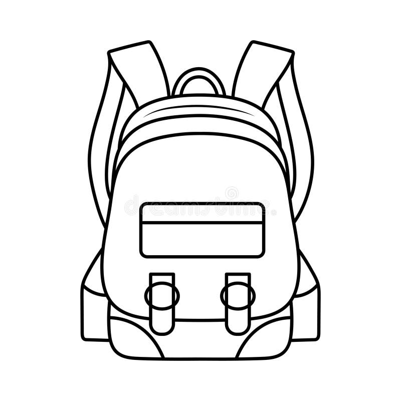 School Bag Doodle Icon. Backpack Line Art Symbol Stock Illustration ...