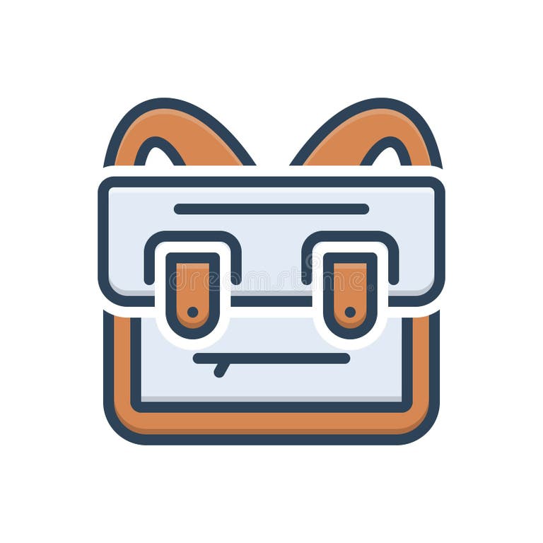 Color Illustration Icon for School Bag, Bag and Backpak Stock ...