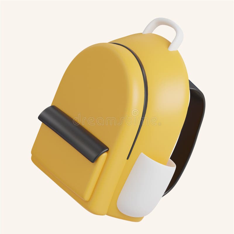 School Bag Icons. Minimal 3D Illustration School Education. Stock ...