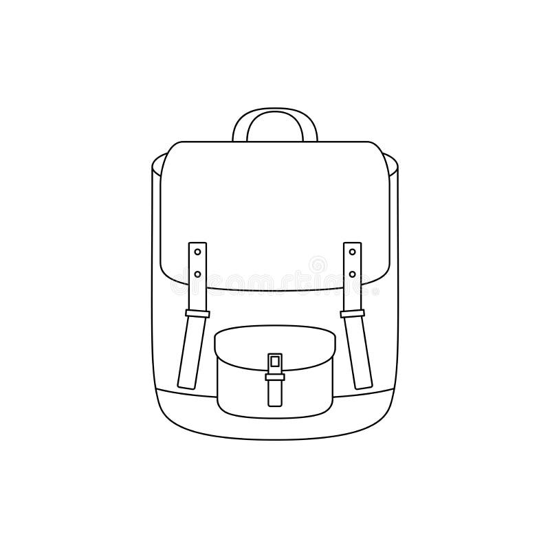 Backpack in Continuous Line Drawing Style. Rucksack Black Line Sketch ...