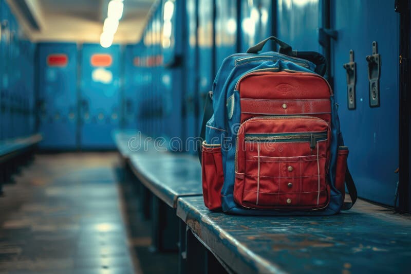 School Bag in a Room of School. Photo for Advertising Stock Photo ...