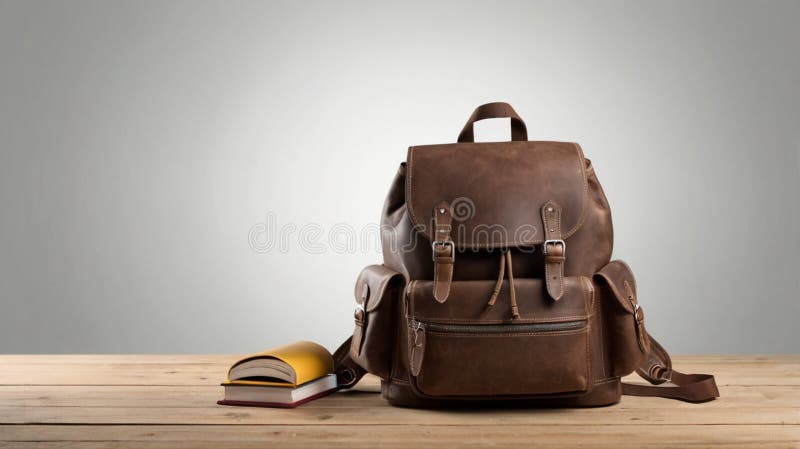 School Bag on the Study Table Next To it is a Pile of Books Stock ...