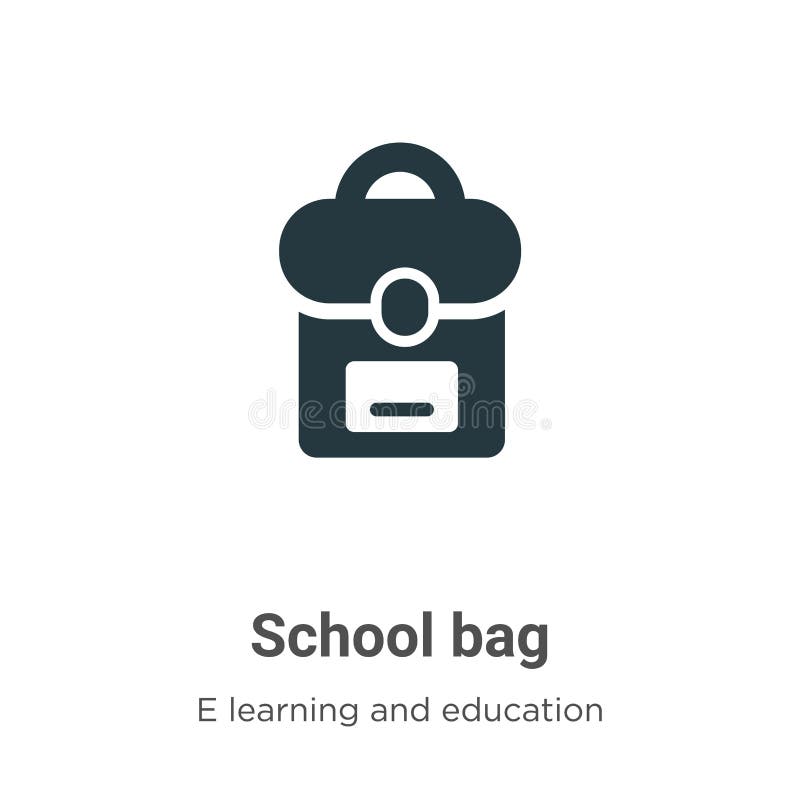 School Bag Vector Icon on White Background. Flat Vector School Bag Icon ...