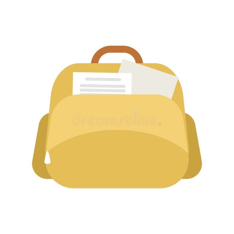 School Bag. Yellow Backpack or Rucksack Stock Vector - Illustration of ...